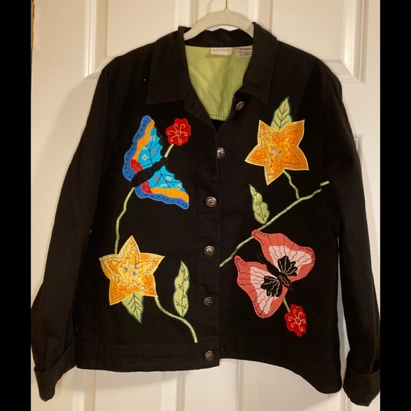 White Stag | Jackets & Coats | Euc White Stag Black Jean Jacket With ...